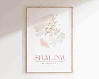 Shalom Hebrew Letters Print Shabbat Shalom Floral - Etsy