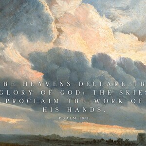 Psalm 19:1 Printable Wall Art, Cloud Oil Painting, Vintage Art Print ...