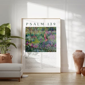 Psalm 139 Wall Art, ESV Translation, Vintage Monet Art Print With Bible ...