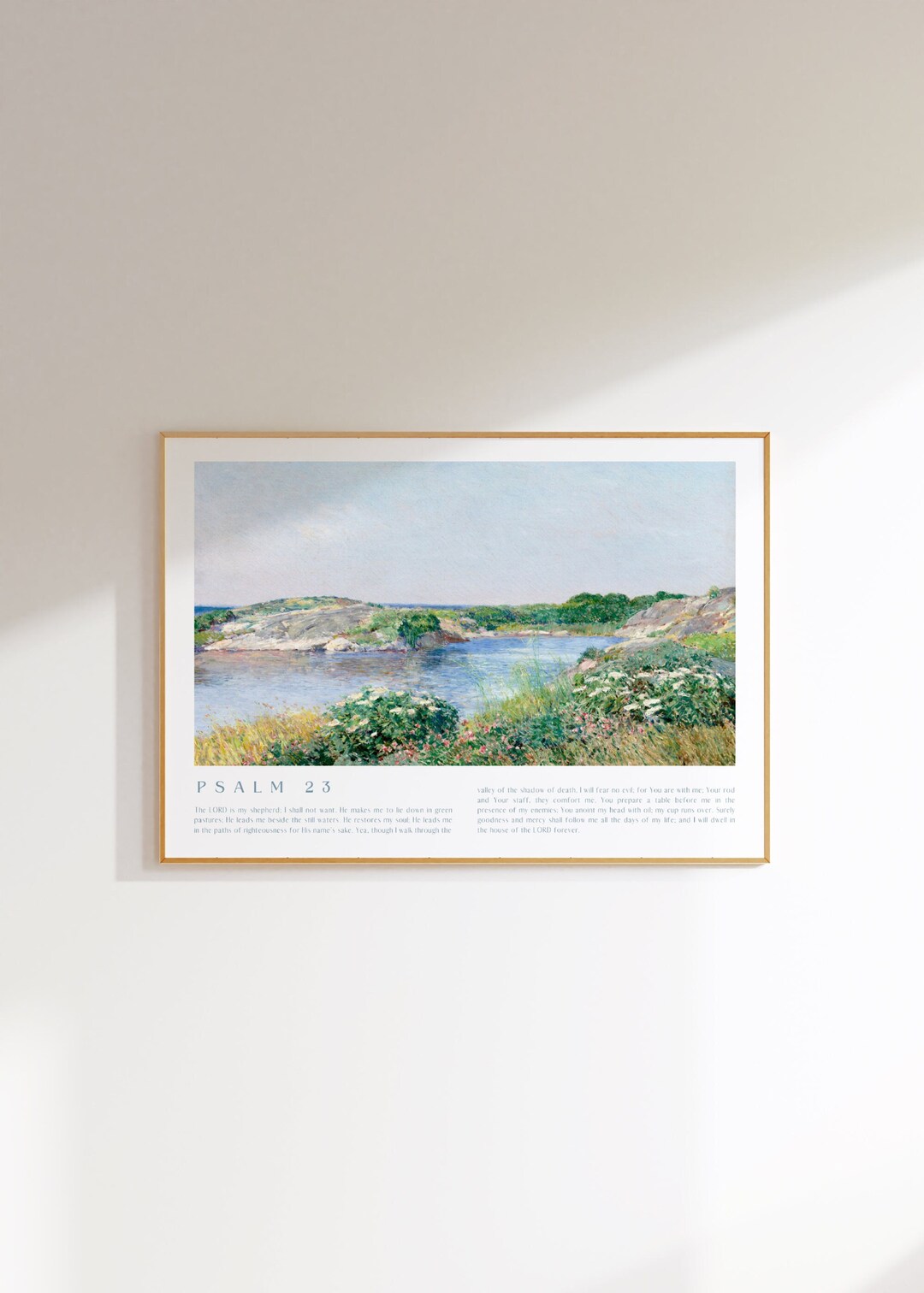 Psalm 23 Wall Art, NKJV, Landscape Christian Wall Art, Vintage Easter ...