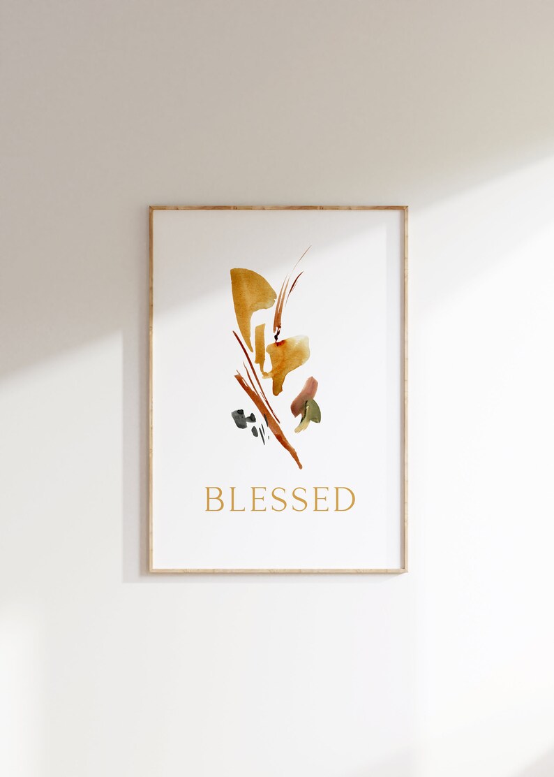 Grateful Abstract Art, Christian Wall Art Set of 3, Thankful, Grateful ...