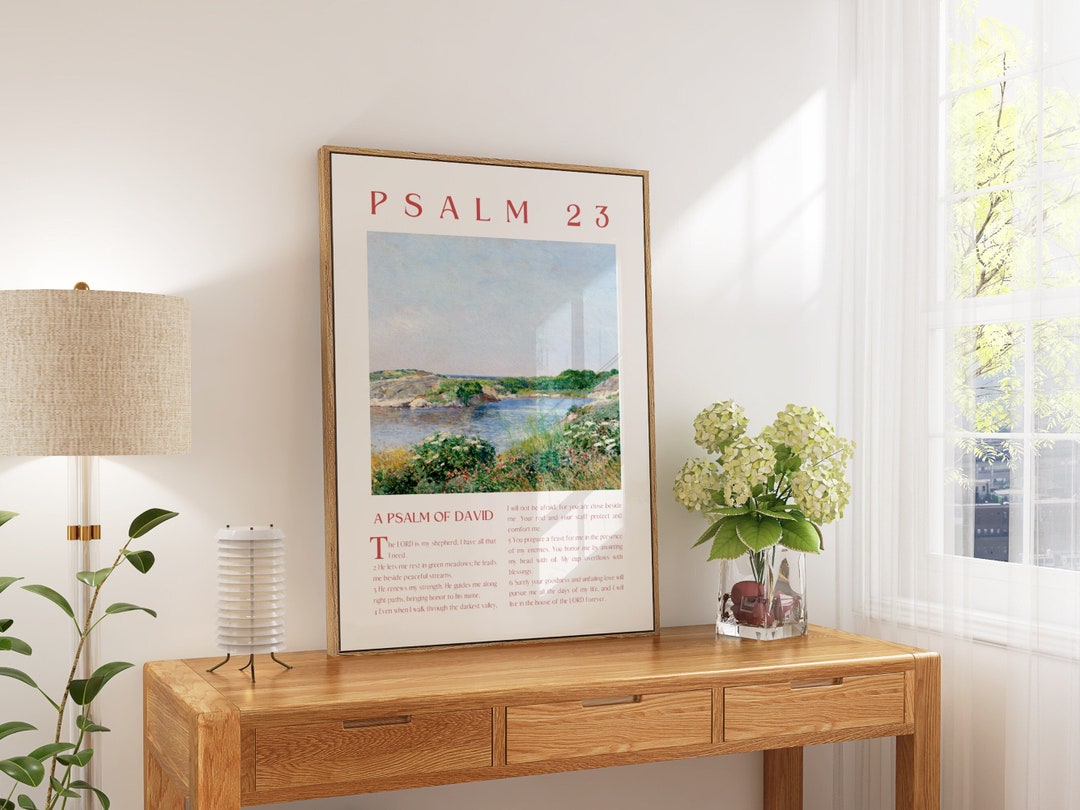 Psalm 23 Christian Wall Art NLT Translation PINK Font - Etsy