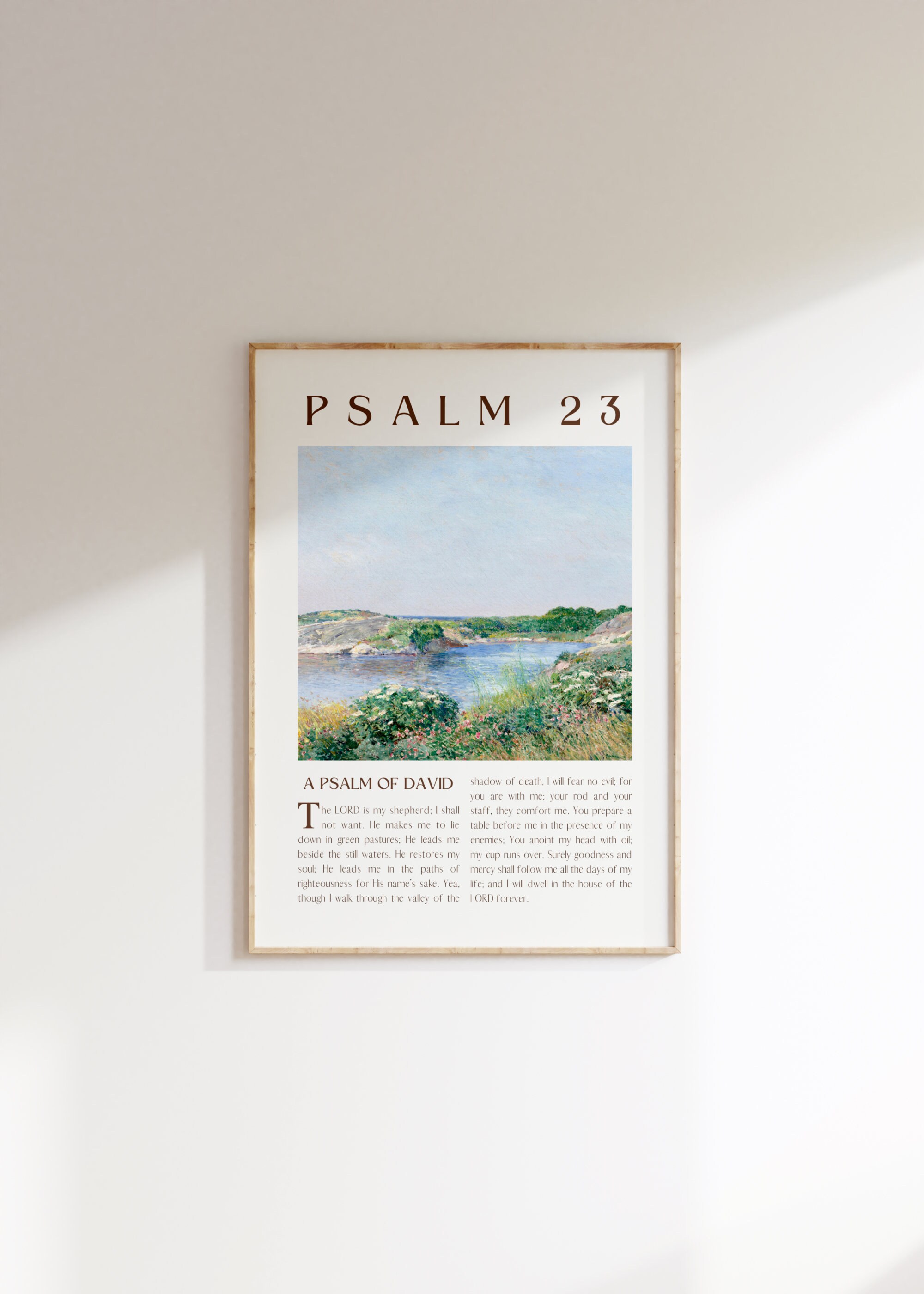 Psalm 23 Wall Art NKJV Brown Font Off-white Background the - Etsy