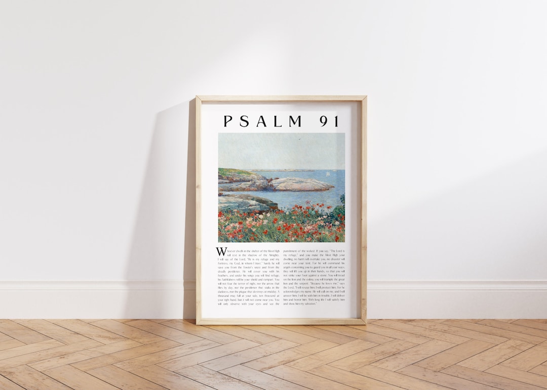 Psalm 91 Wall Art, NIV, Without Verse Numbers, Bible Verse Art for ...