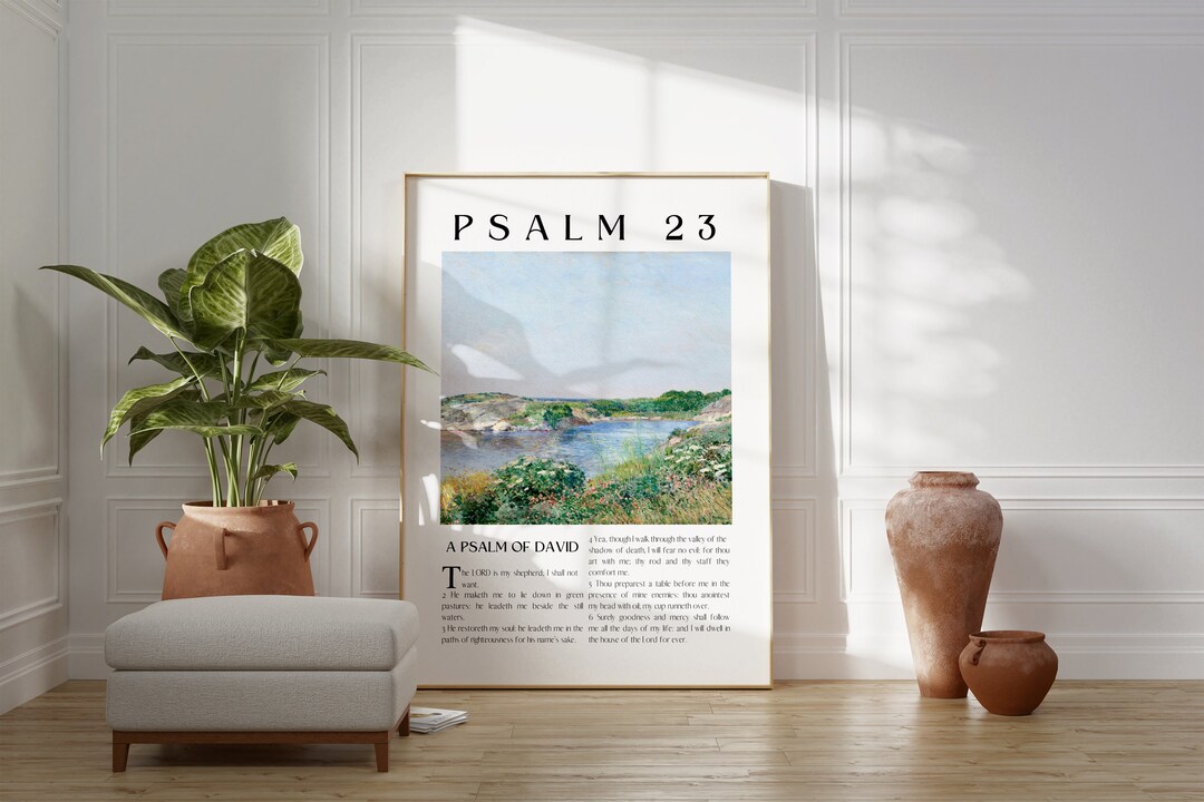 Psalm 23, KJV Scripture Wall Art, the Lord is My Shepherd Christian ...