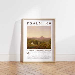 Psalm 100 Wall Art, ESV, Vintage Bible Verse Art Wall, Fall Decor for ...