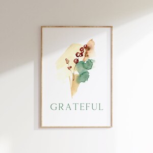 Grateful Abstract Art, Christian Wall Art Set of 3, Thankful, Grateful ...