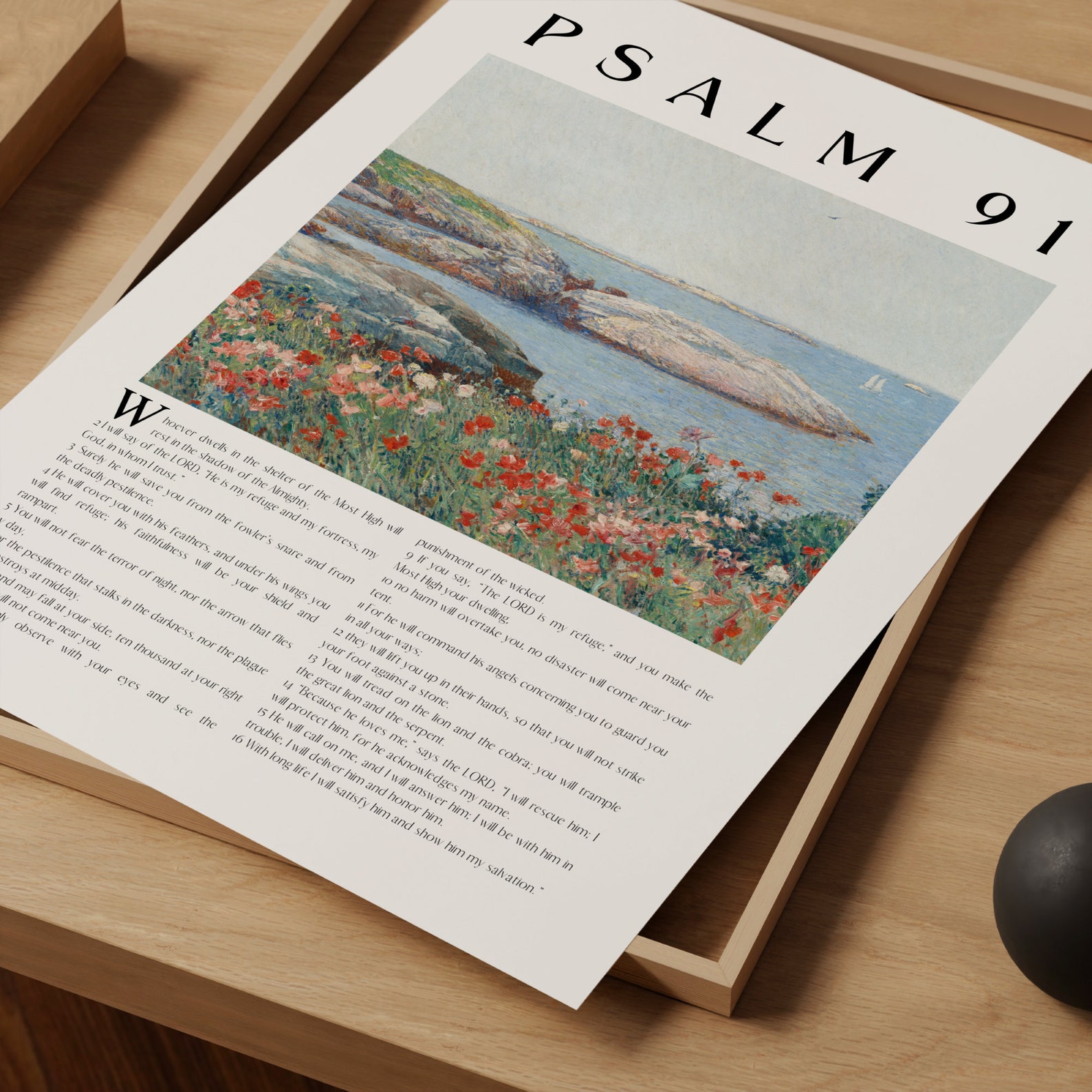 Psalm 91 Wall Art, Bible Verse Poster for Christians, Vintage Scripture ...