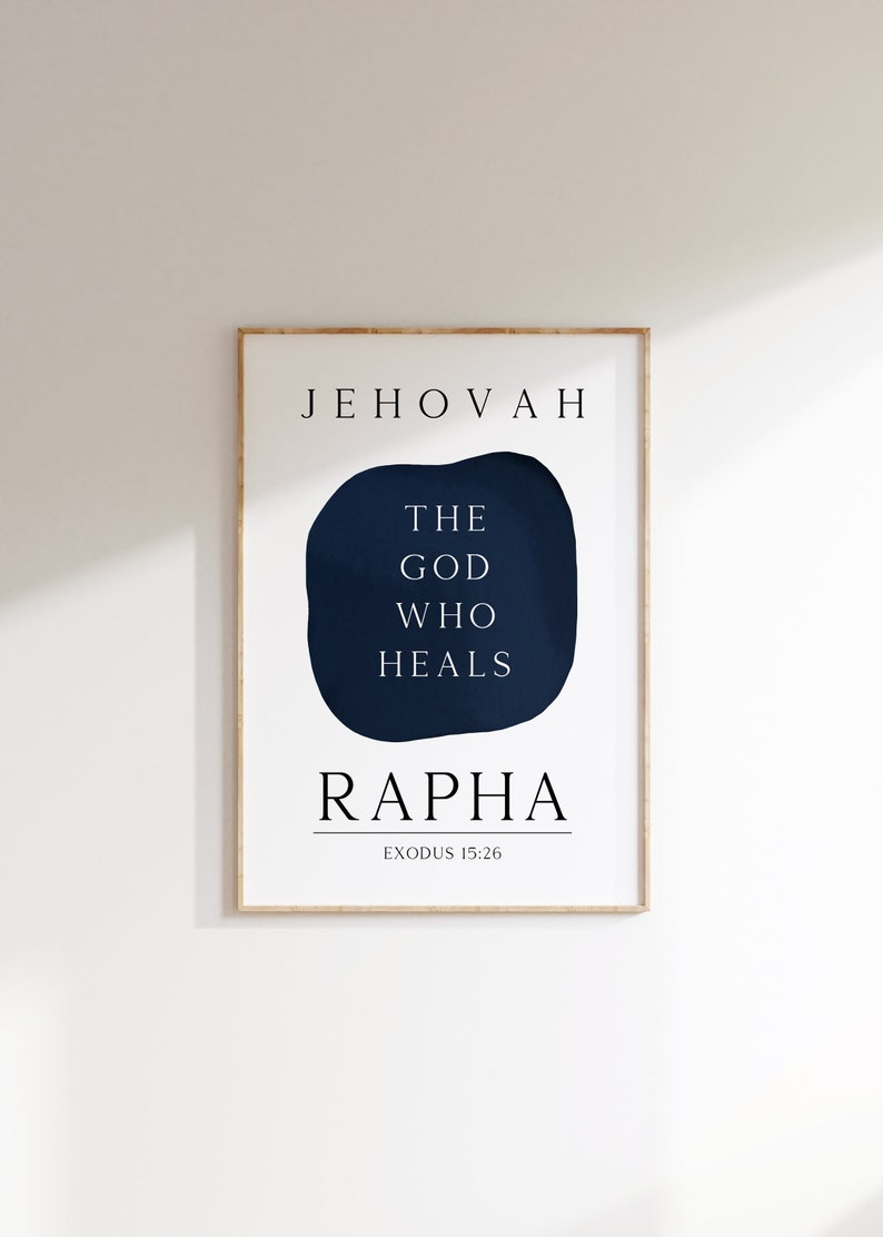 Names of God Christian Wall Art Set of 3, Jehovah Jireh Rapha Shalom ...