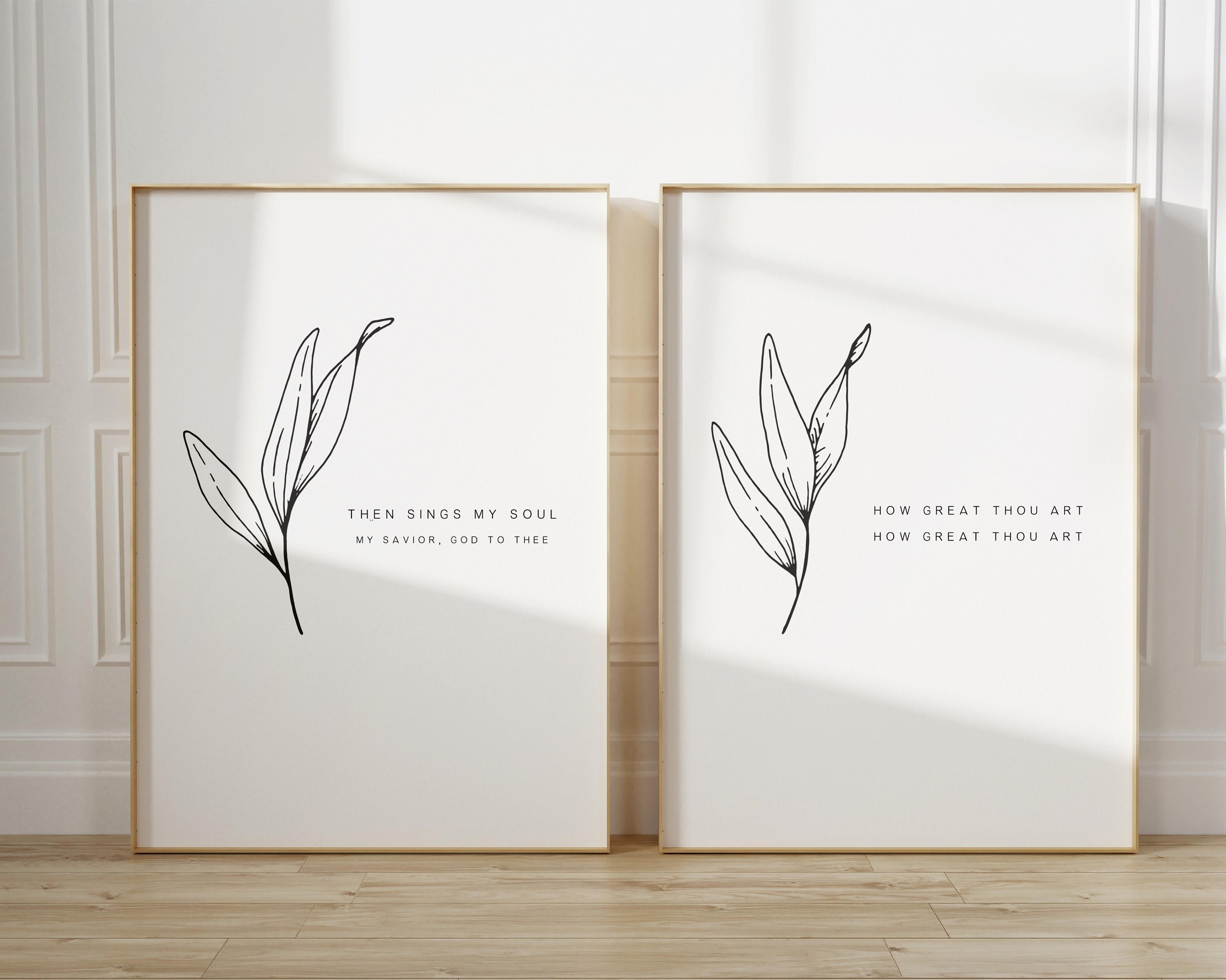 Set of 2 How Great Thou Art Christian Wall Art Then Sings My - Etsy
