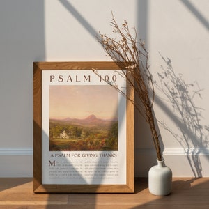 Psalm 100 Wall Art, ESV, Vintage Bible Verse Art Wall, Fall Decor for ...