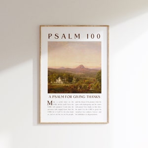 Psalm 100 Wall Art, ESV, Vintage Bible Verse Art Wall, Fall Decor for ...