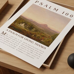 Psalm 100 Wall Art, ESV, Vintage Bible Verse Art Wall, Fall Decor for ...