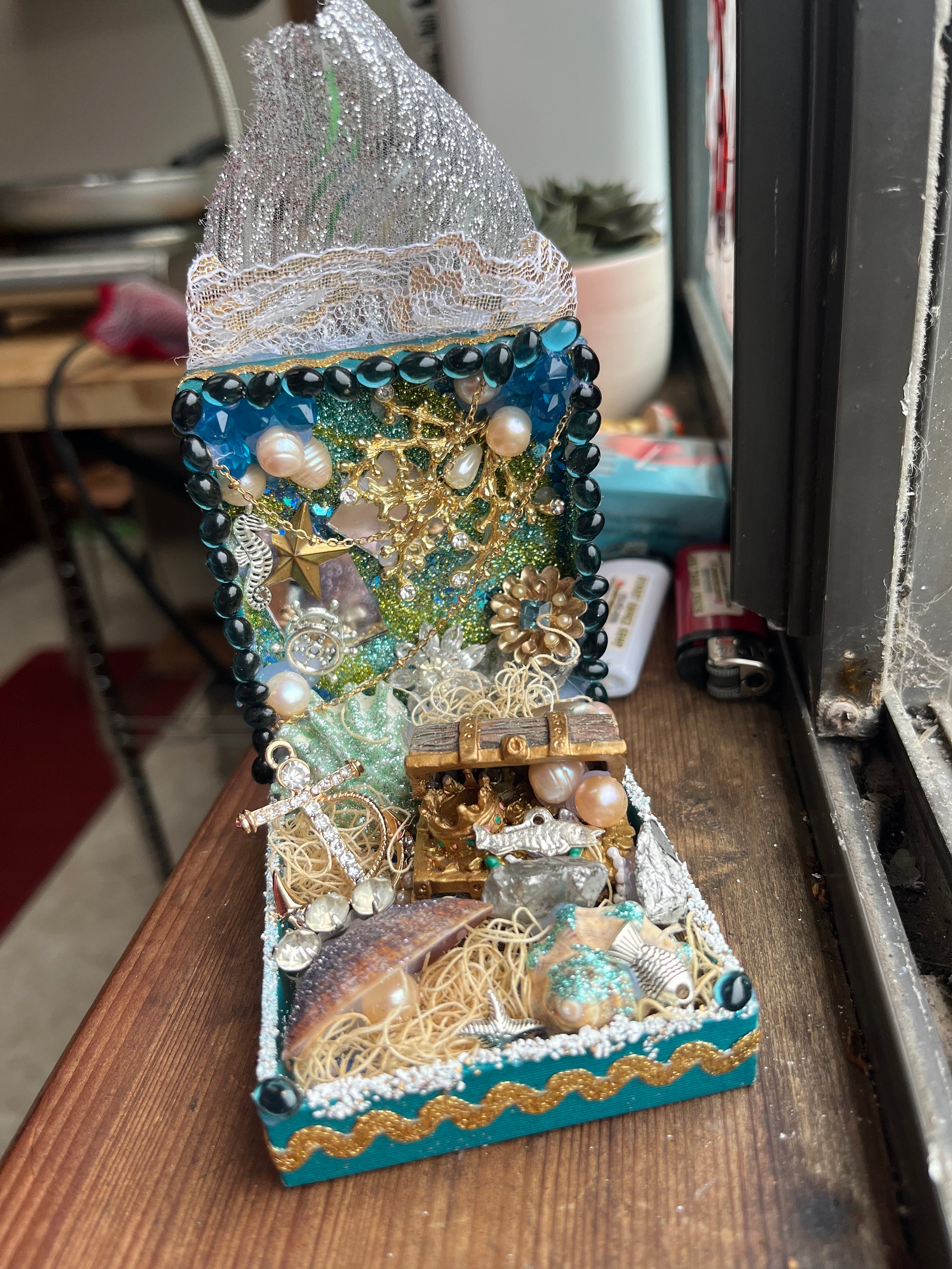 Undersea Mini Shrine With Genuine Freshwater Pearls - Etsy