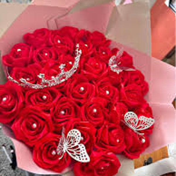 White Rose Bouquet - Etsy