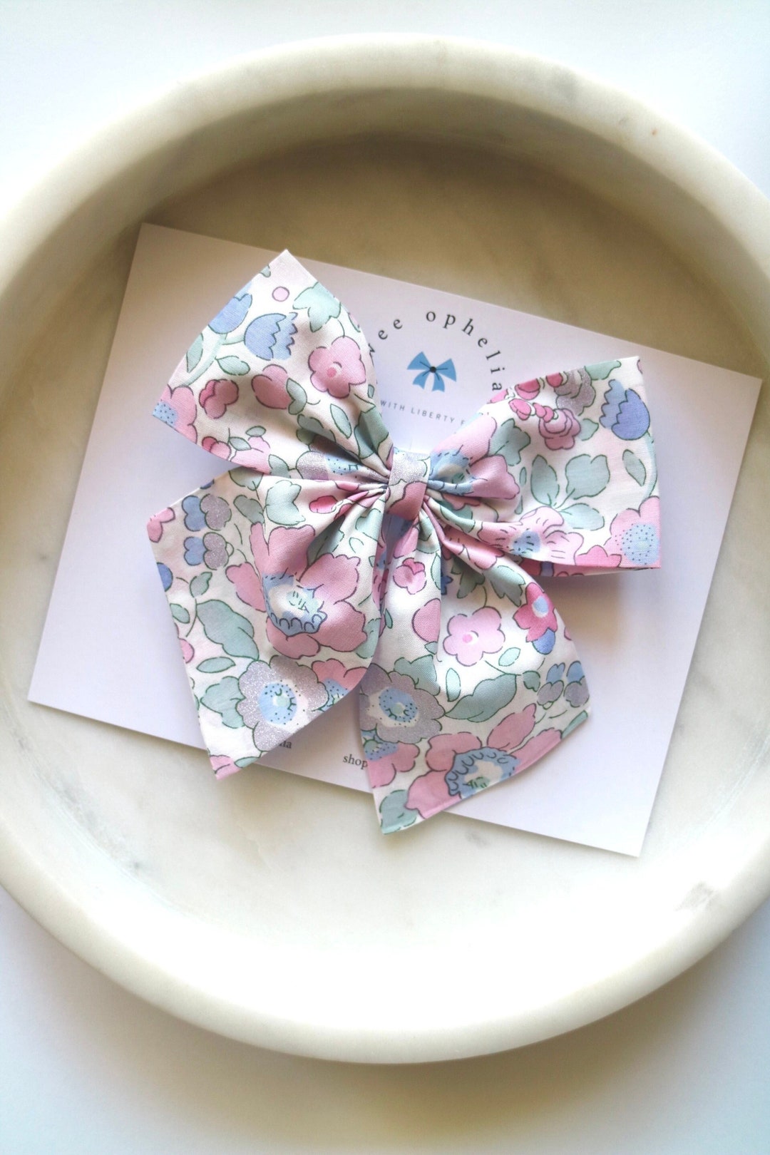 Liberty London Fabric Bow: Betsy Pearl Print, Sailor or Long Tail - Etsy