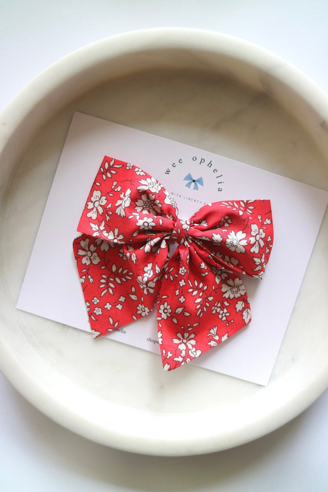 Pick Your Style Liberty London Fabric Sailor or Long Tail Bow in Capel ...