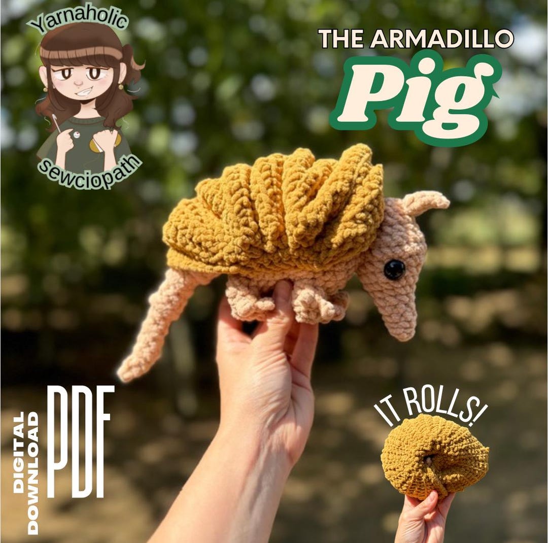 Pig the Armadillo Crochet Pattern - Etsy