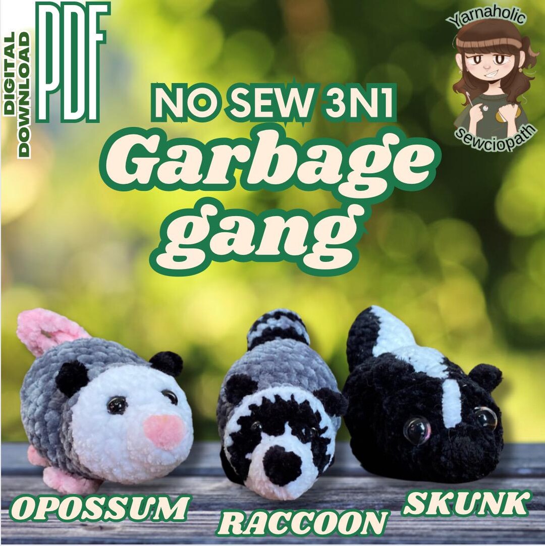 3n1 Garbage Gang Trio Crochet Pattern - Etsy