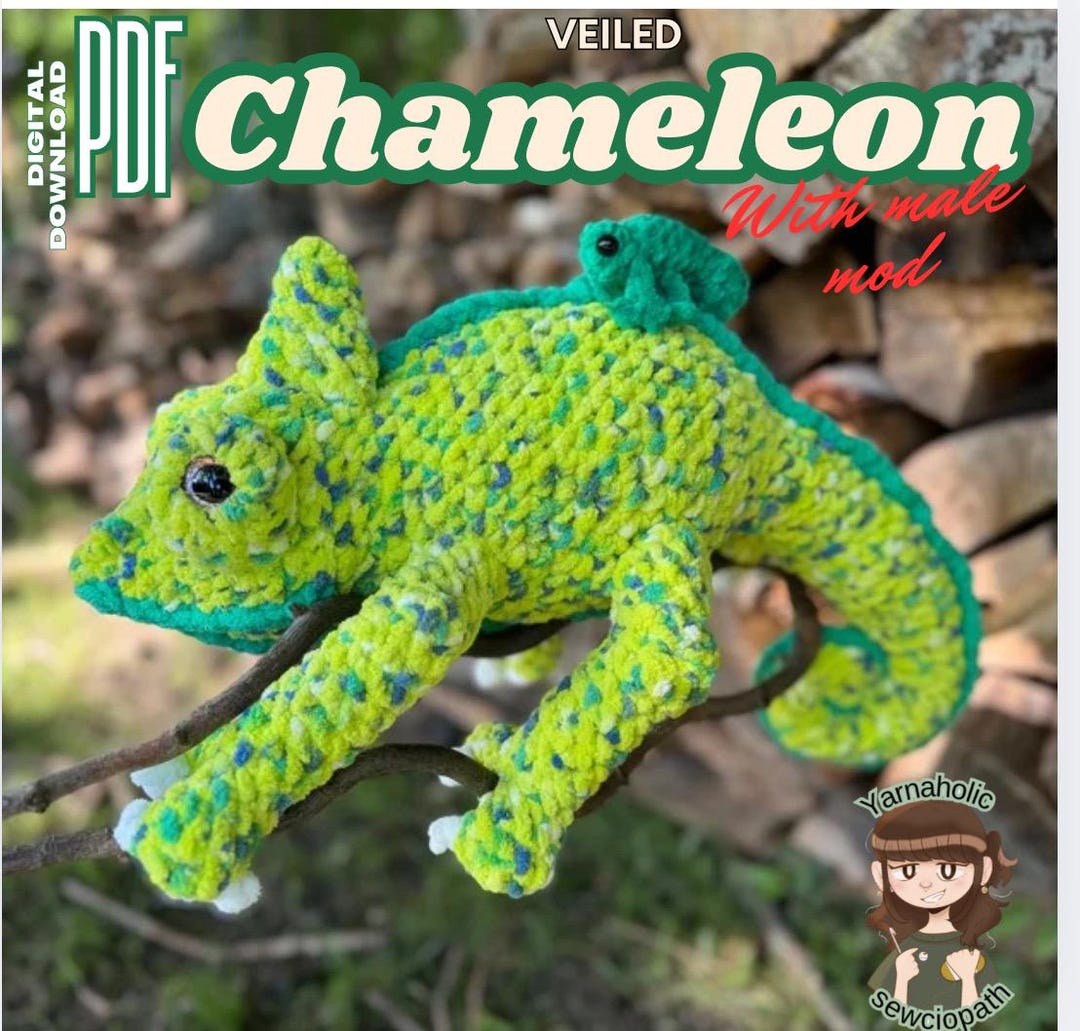Chameleon Crochet Pattern With Momma Mod - Etsy