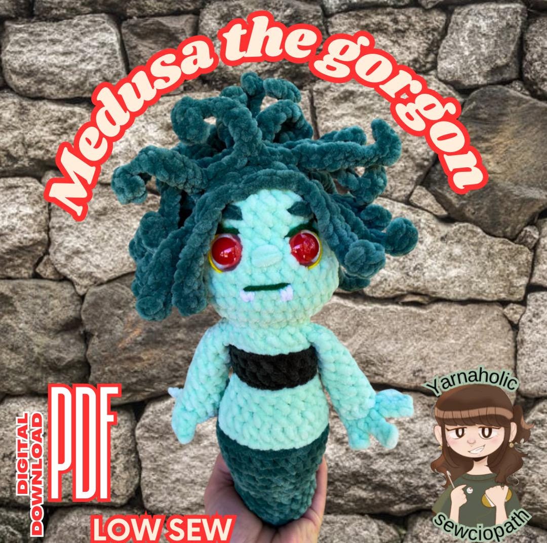 Medusa the Gorgon Low Sew Crochet Pattern - Etsy