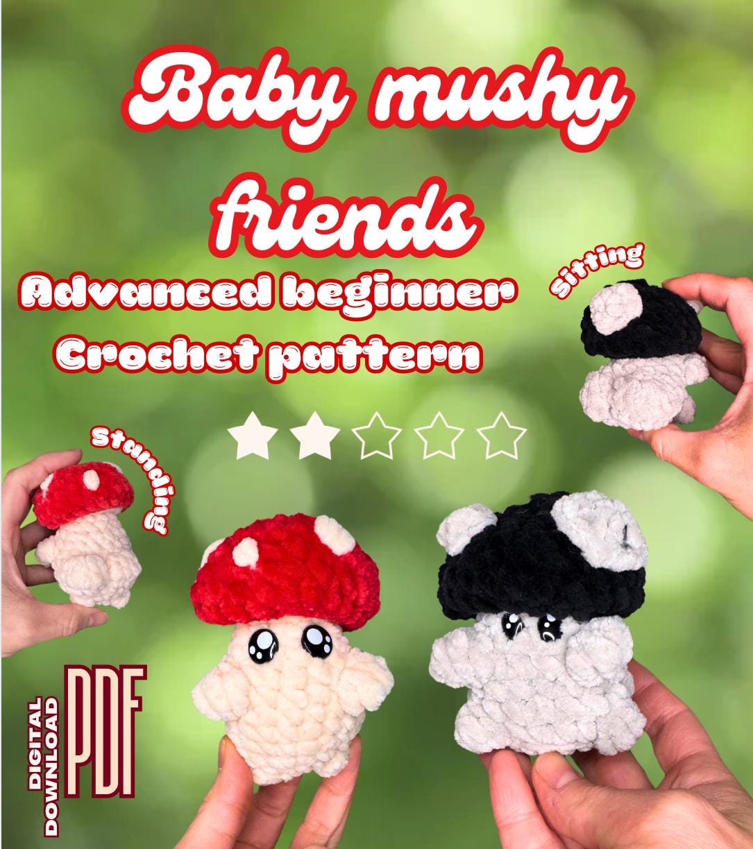 Cheeky Mushy Friends Crochet Pattern - Etsy