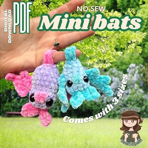 No Sew Mini Bats Crochet Pattern - Etsy
