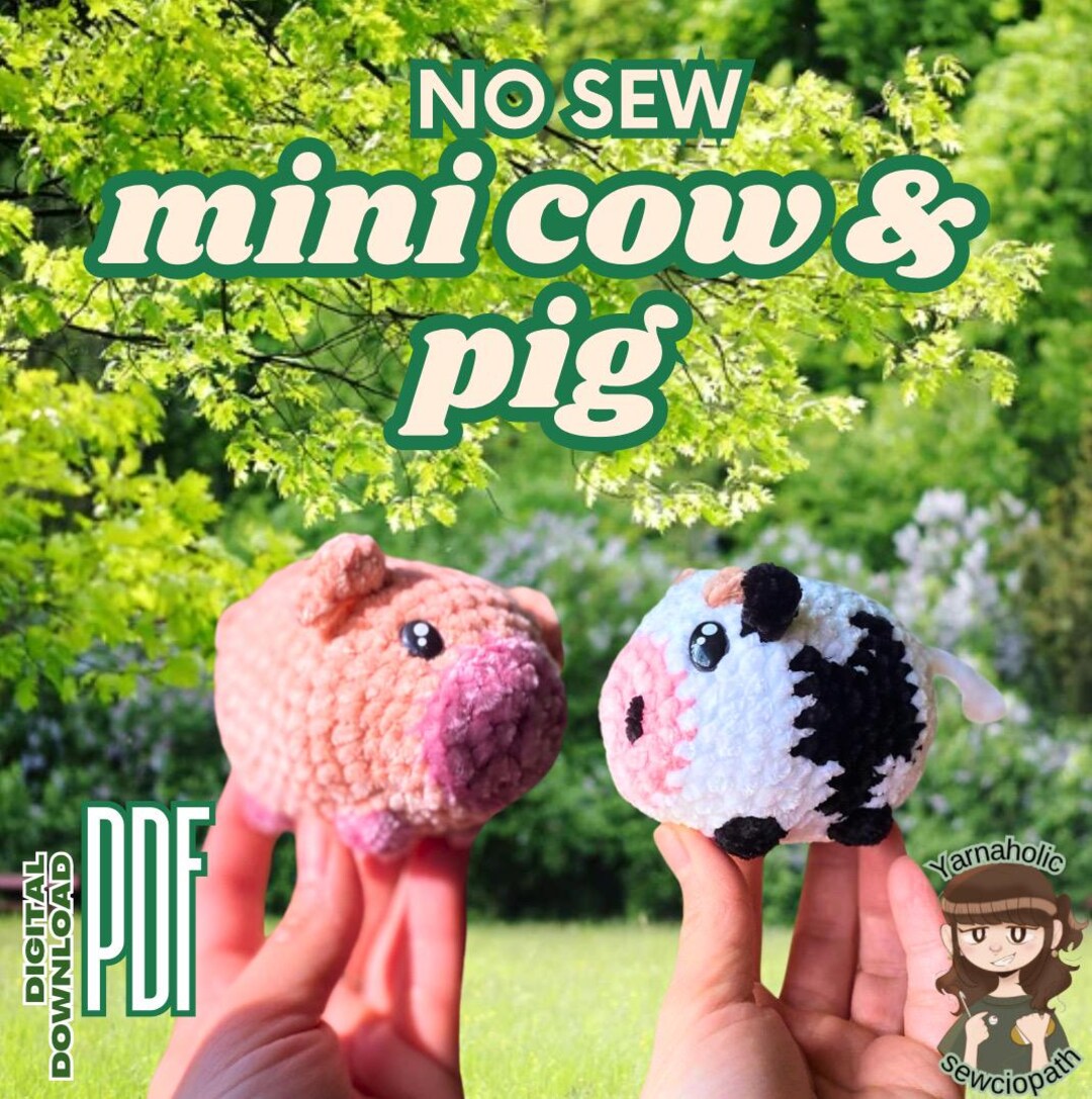 No Sew Cow & Pig Crochet Pattern - Etsy