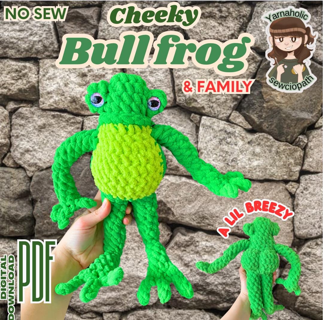 Cheeky Bull Frog and Family Crochet Pattern - Etsy
