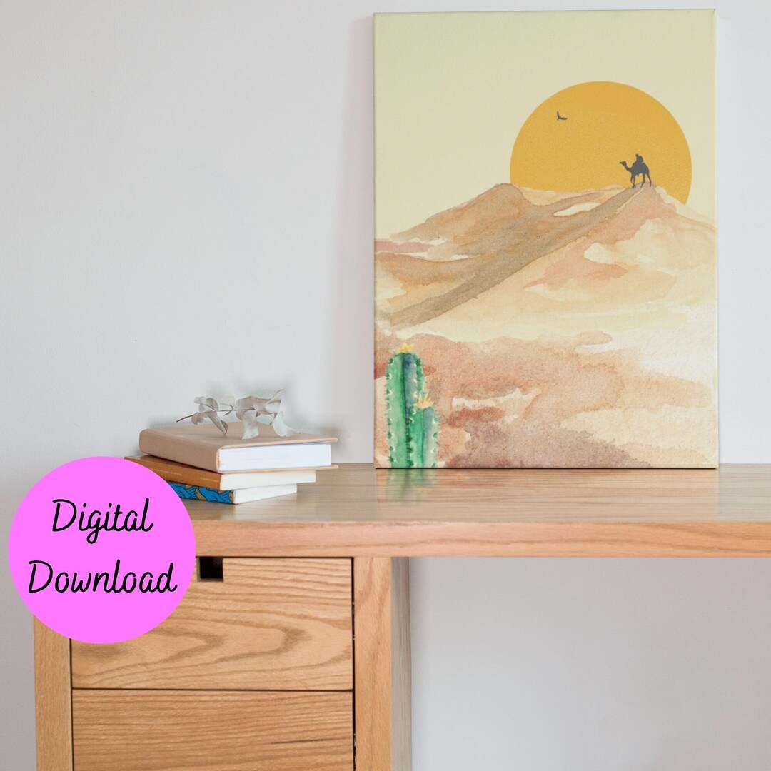 Unique Desert Landscape, Digital Download, Sahara Desert Print, Water ...