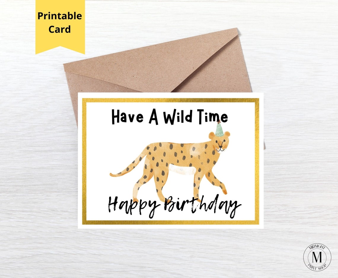 Cheetah Birthday Card Funny Pun Birthday Card Birthday Card - Etsy