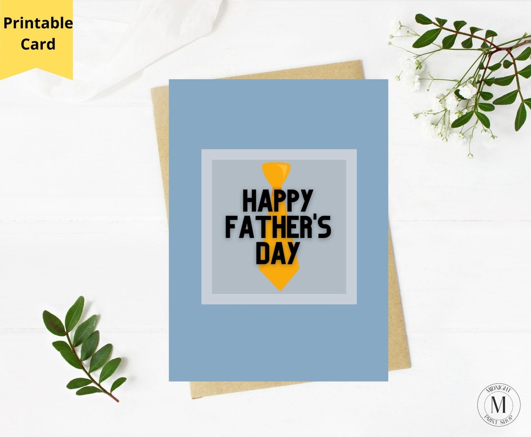 Printable Father's Day Card, Father's Day Gift, Tie Father's Day Card ...