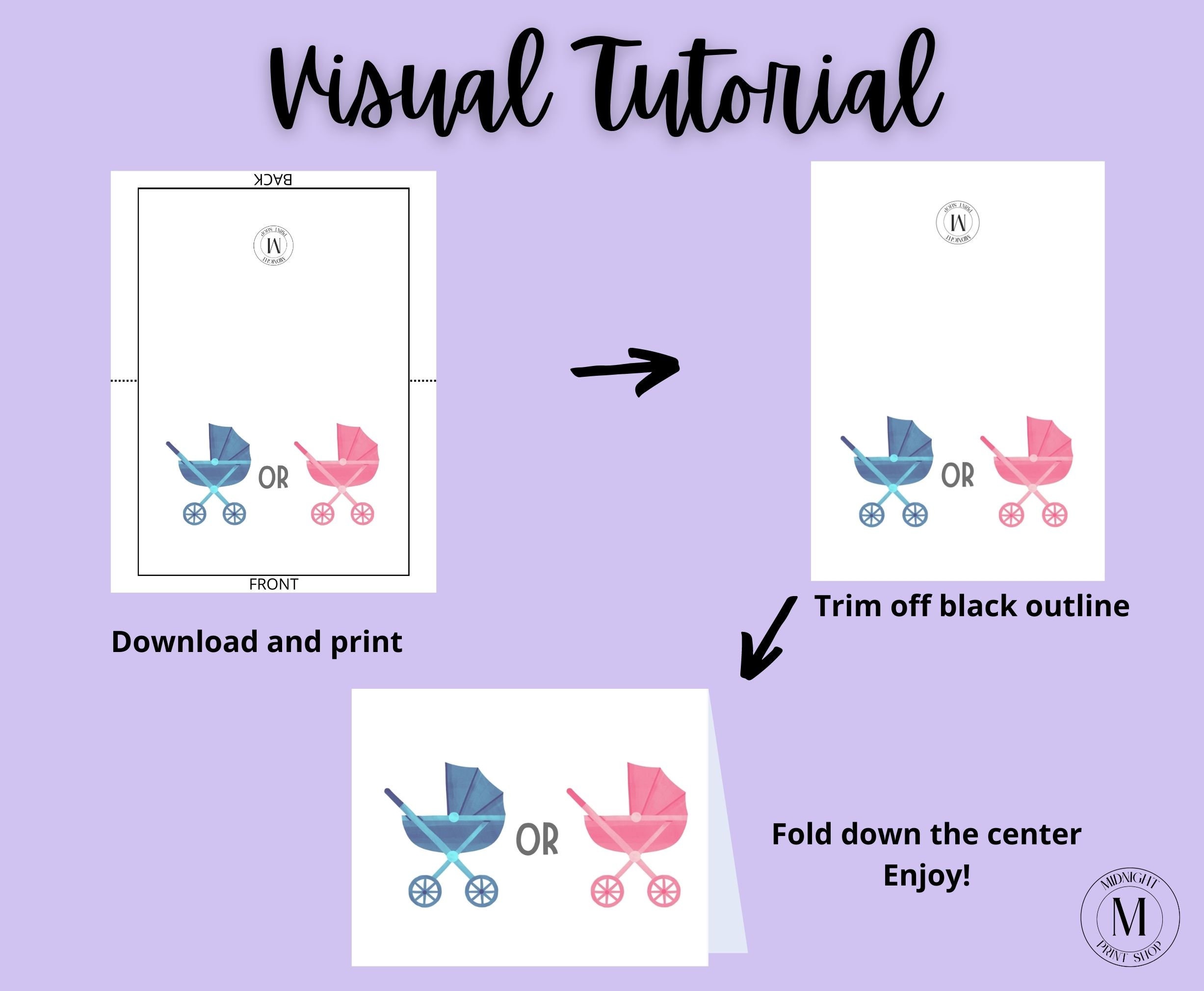 Gender Reveal Card,boy or Girl Stroller Card for Gender Reveal Party ...