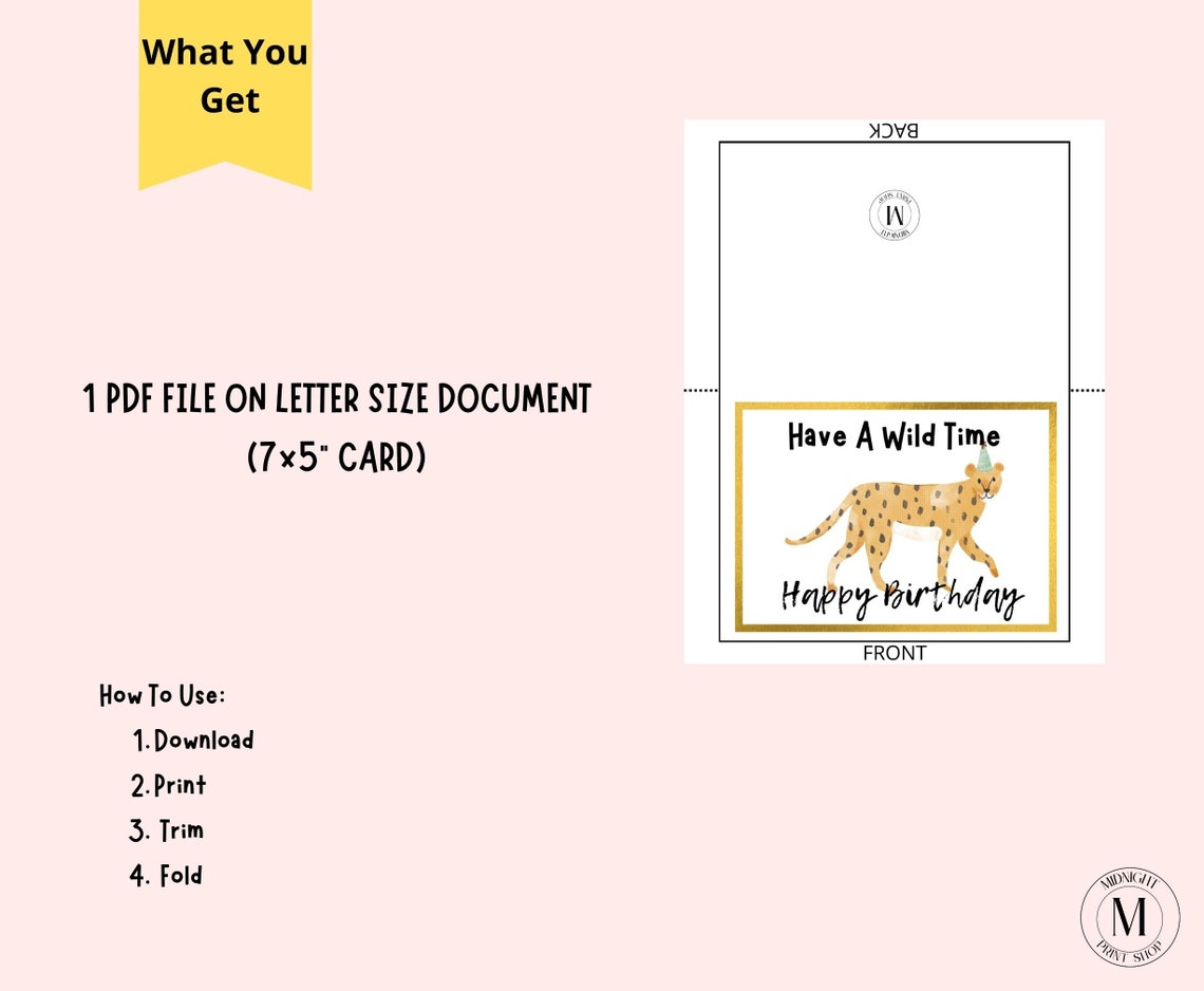 Cheetah Birthday Card Funny Pun Birthday Card Birthday Card - Etsy