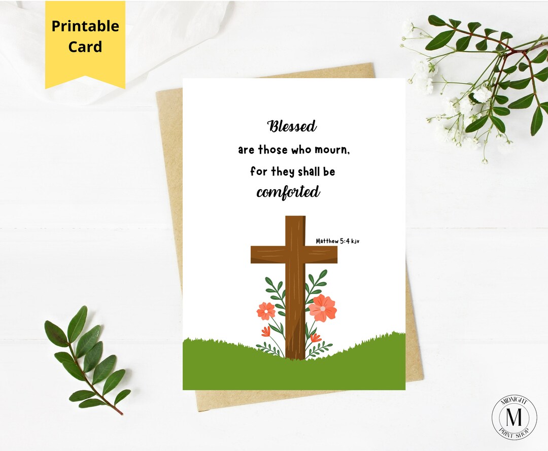 Cross Sympathy Card, Scripture Condolence Card, Bereavement Gift Ideas ...