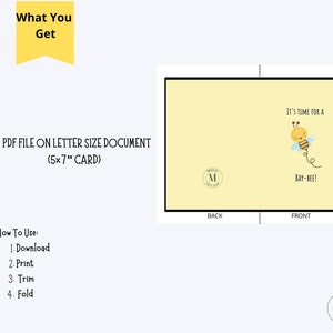 Bee Baby Shower Card Printable, Its Time for a Baybee Card for ...