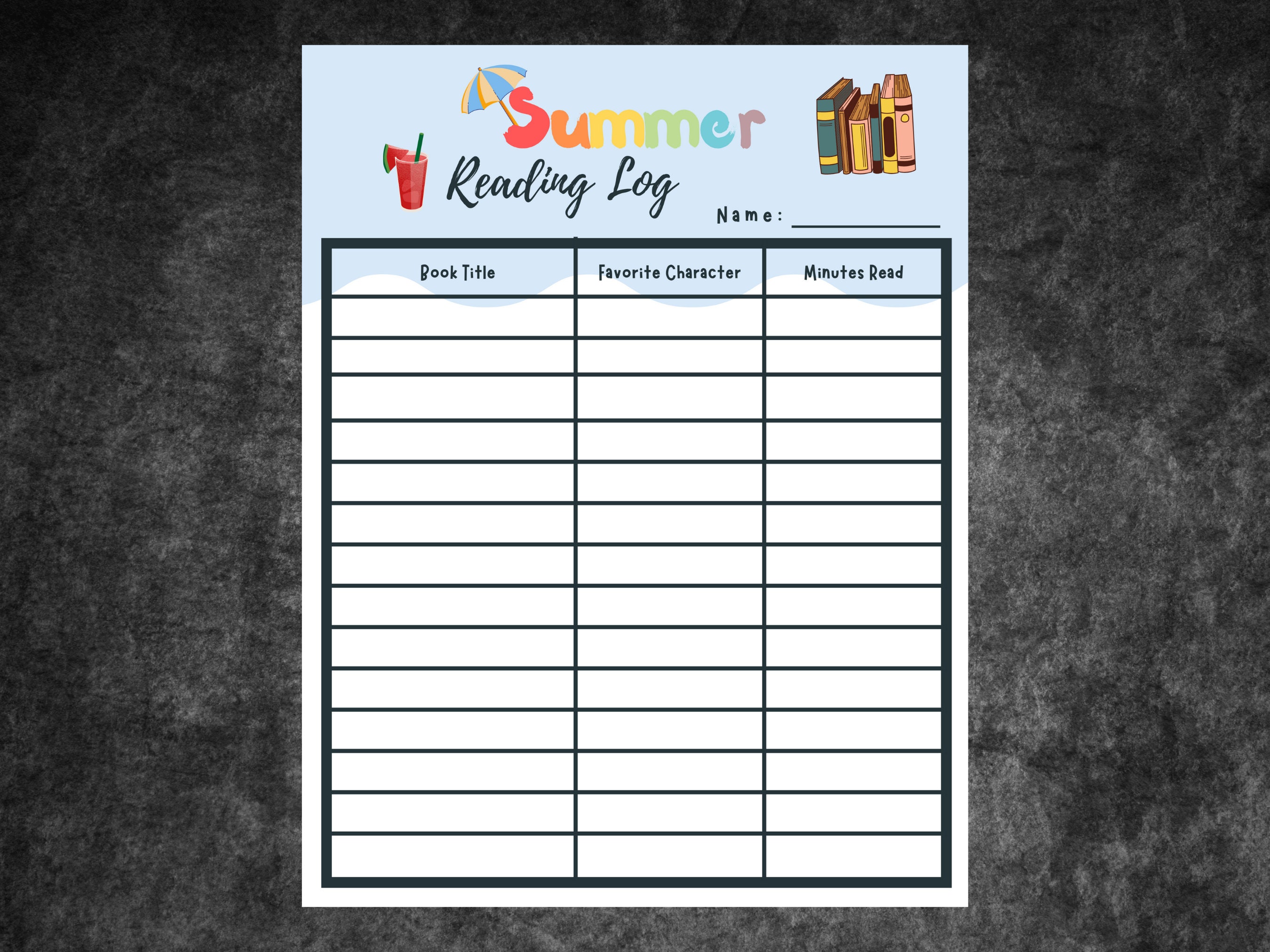 Summer Reading Log for Kids, Summer Reading Challenge Printables, Kids ...