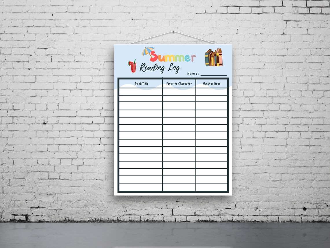 Summer Reading Log for Kids, Summer Reading Challenge Printables, Kids ...