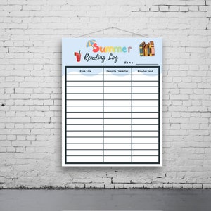 Summer Reading Log for Kids, Summer Reading Challenge Printables, Kids ...