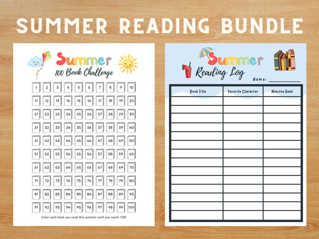 Summer Reading Log for Kids, Summer Reading Challenge Printables, Kids ...
