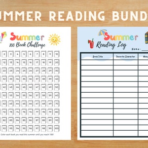 Summer Reading Log for Kids, Summer Reading Challenge Printables, Kids ...