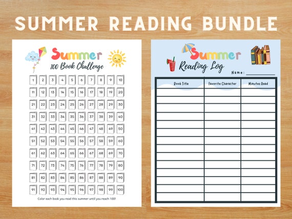 Summer Reading Log for Kids Summer Reading Challenge - Etsy