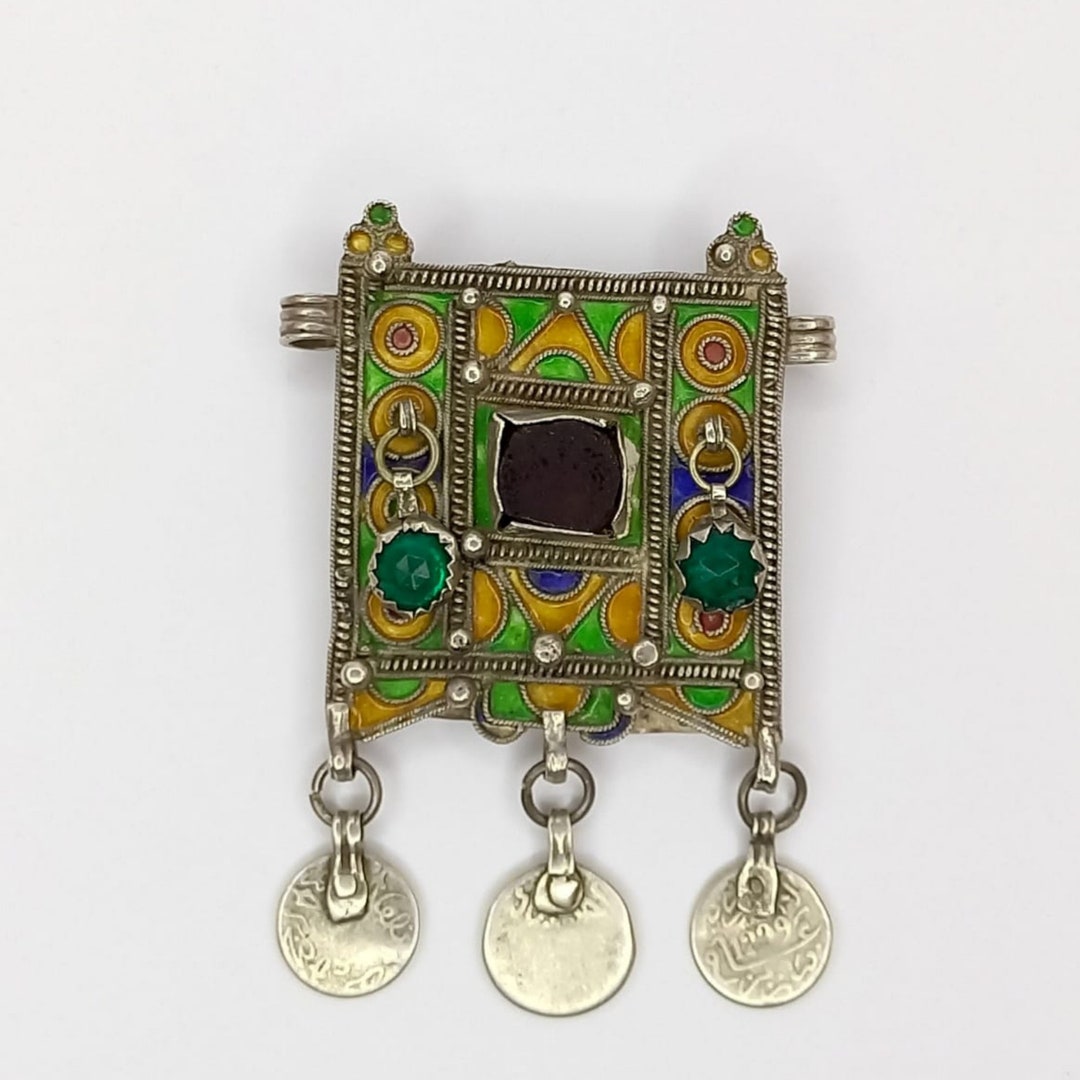 Old Antique Talisman Berbère (herz)of Silver From the Tiznit-tafraoute ...