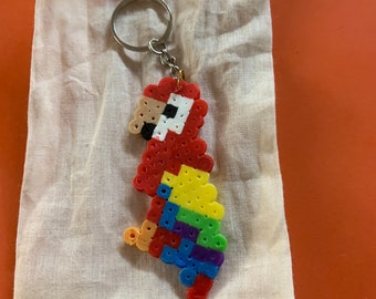 Perler Bead Flower Keychain - Etsy