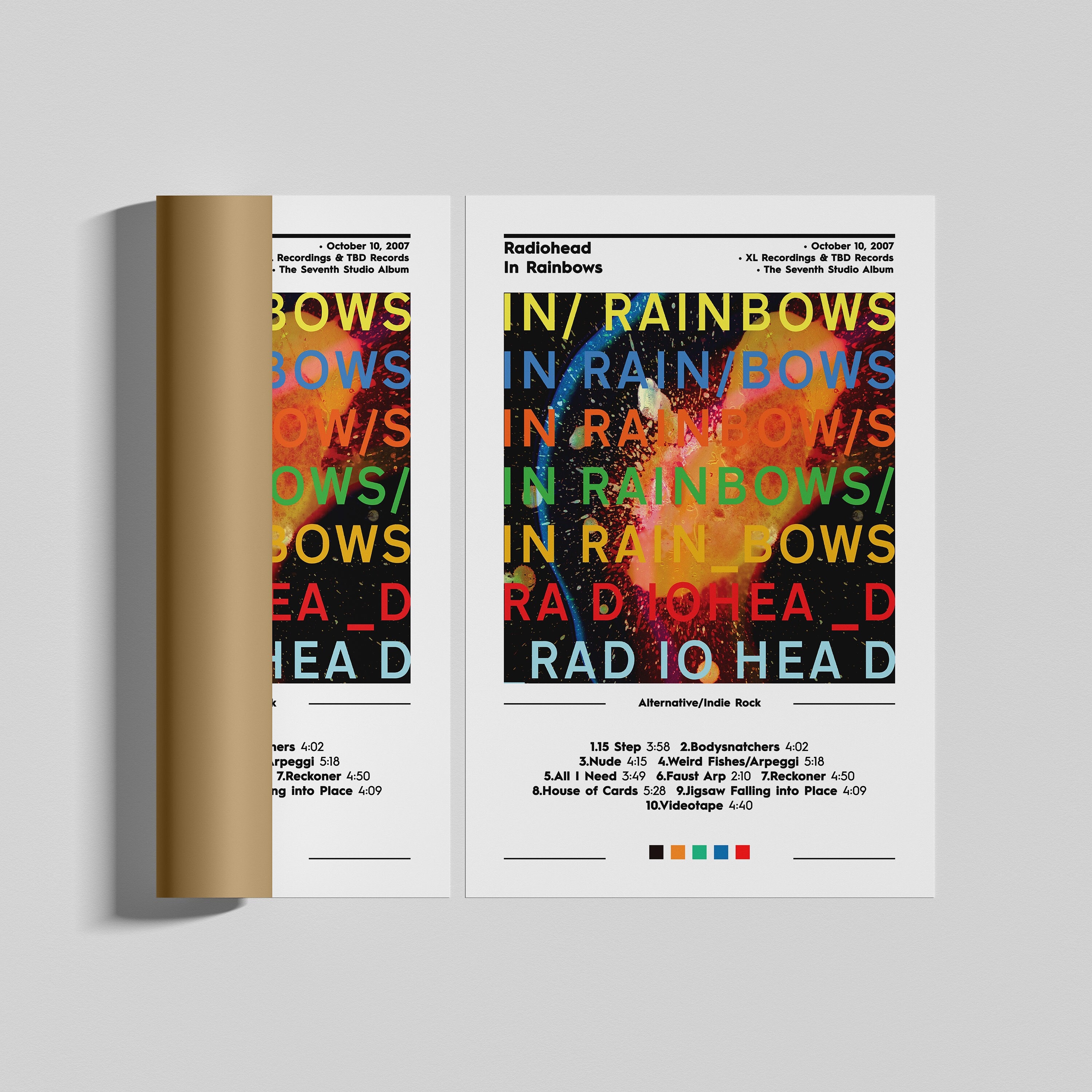 Digital Download A2 Print In Rainbows Music Wall Art Gift Idea Poster ...