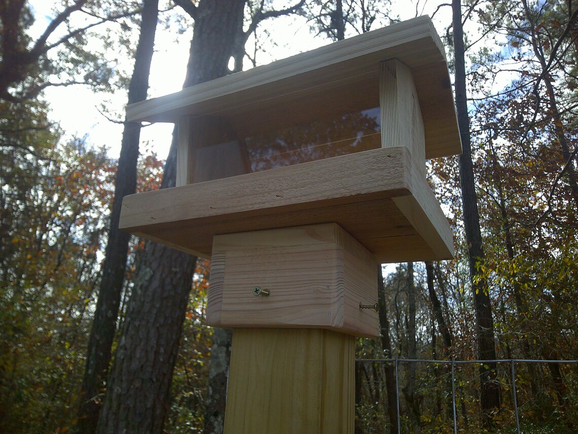 Bird Feeder Post Mount, Spruce, Bird Feeder Mount, Bird House Post ...