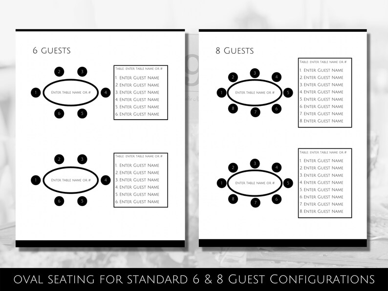 Editable Wedding Seating Chart Planner Printable Seating - Etsy