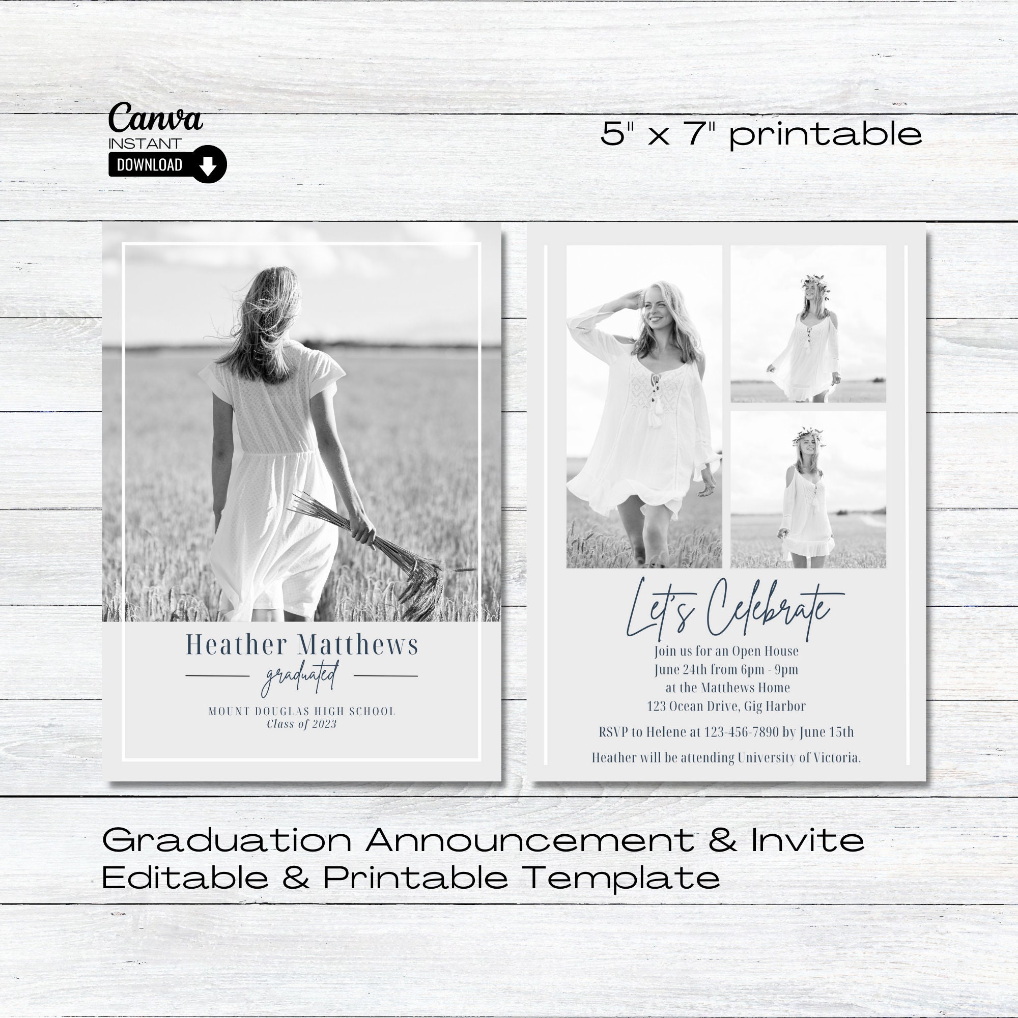 Editable Graduation Party Invitation Printable Graduation - Etsy