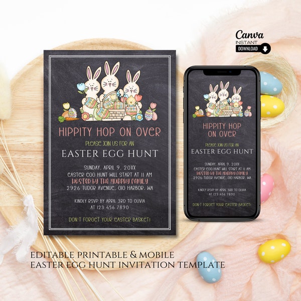 Easter Bunny Invite - Etsy