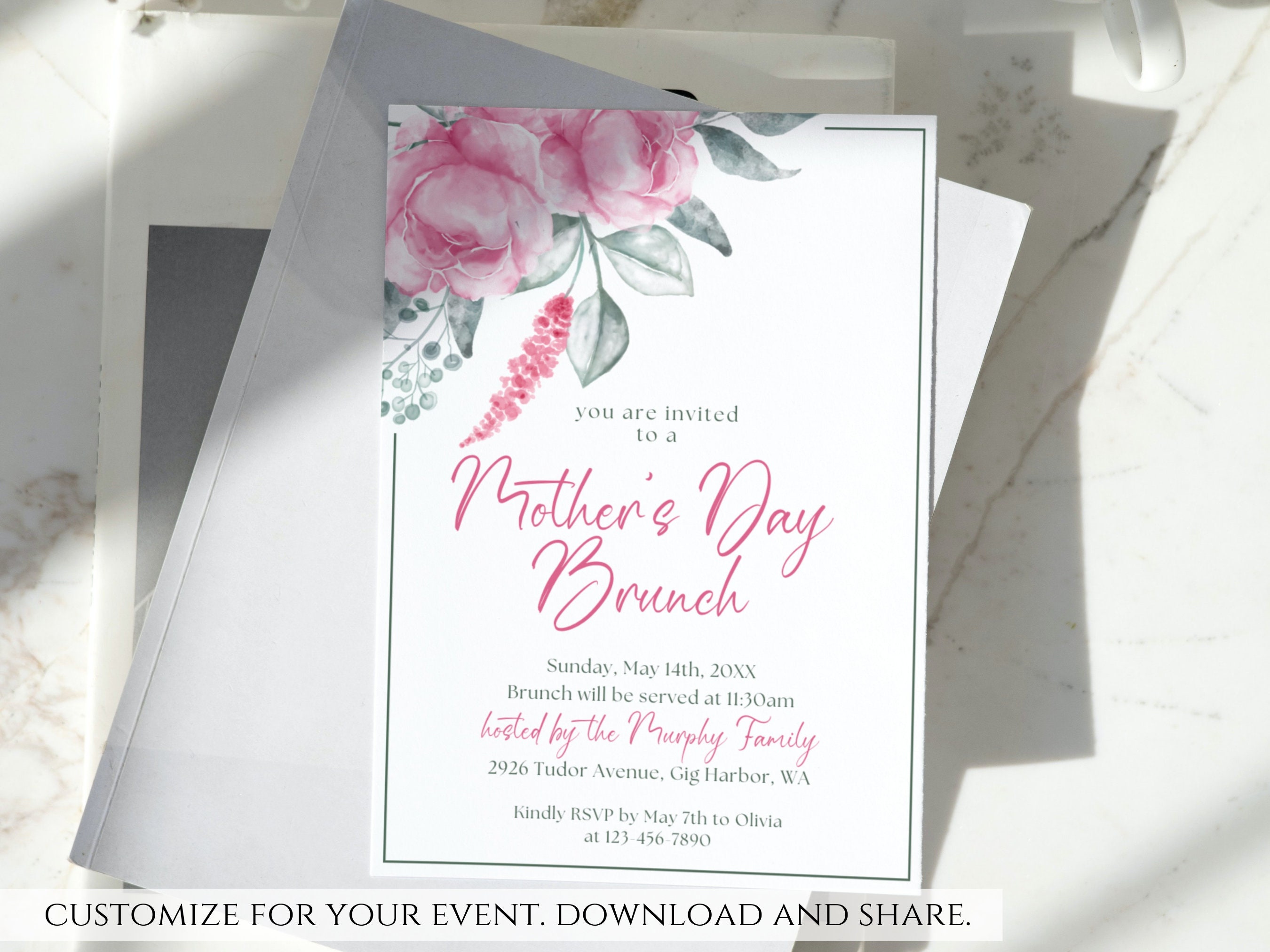 Editable Mothers Day Brunch Invitation Printable Mother's - Etsy